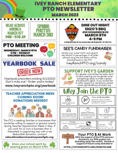 Ivey Ranch PTO – Ivey Ranch Elementary Parent Teacher Organization